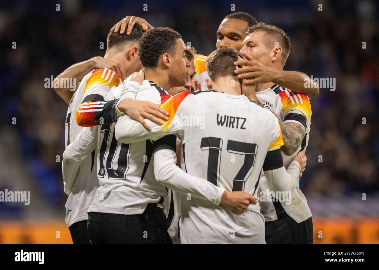 Lyon, Frankreich. März 2024. Torjubel: Jamal Musiala (Deutschland ...