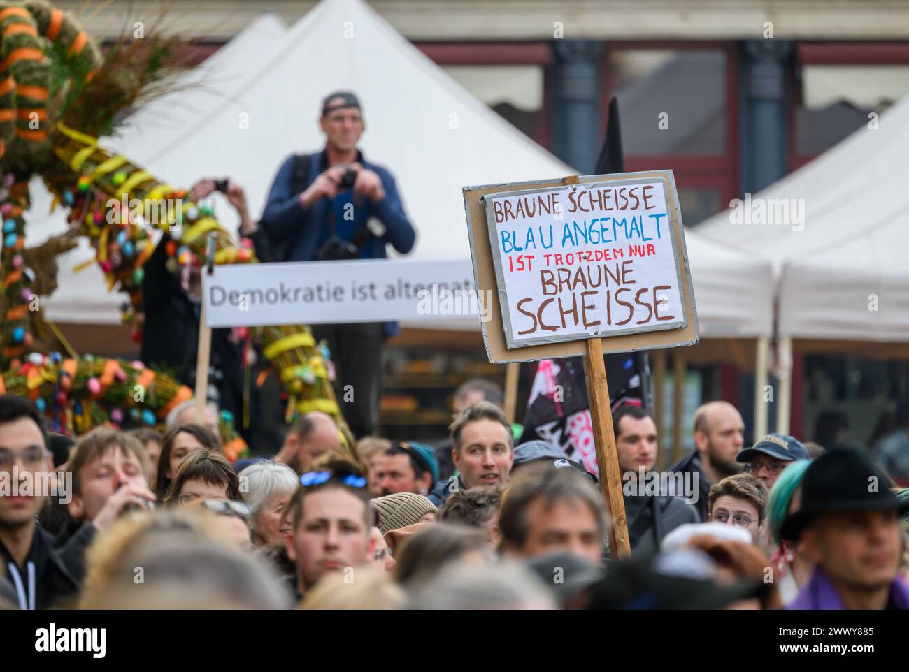 Pirna, Deutschland. März 2024. Teilnehmer einer Demonstration der ...