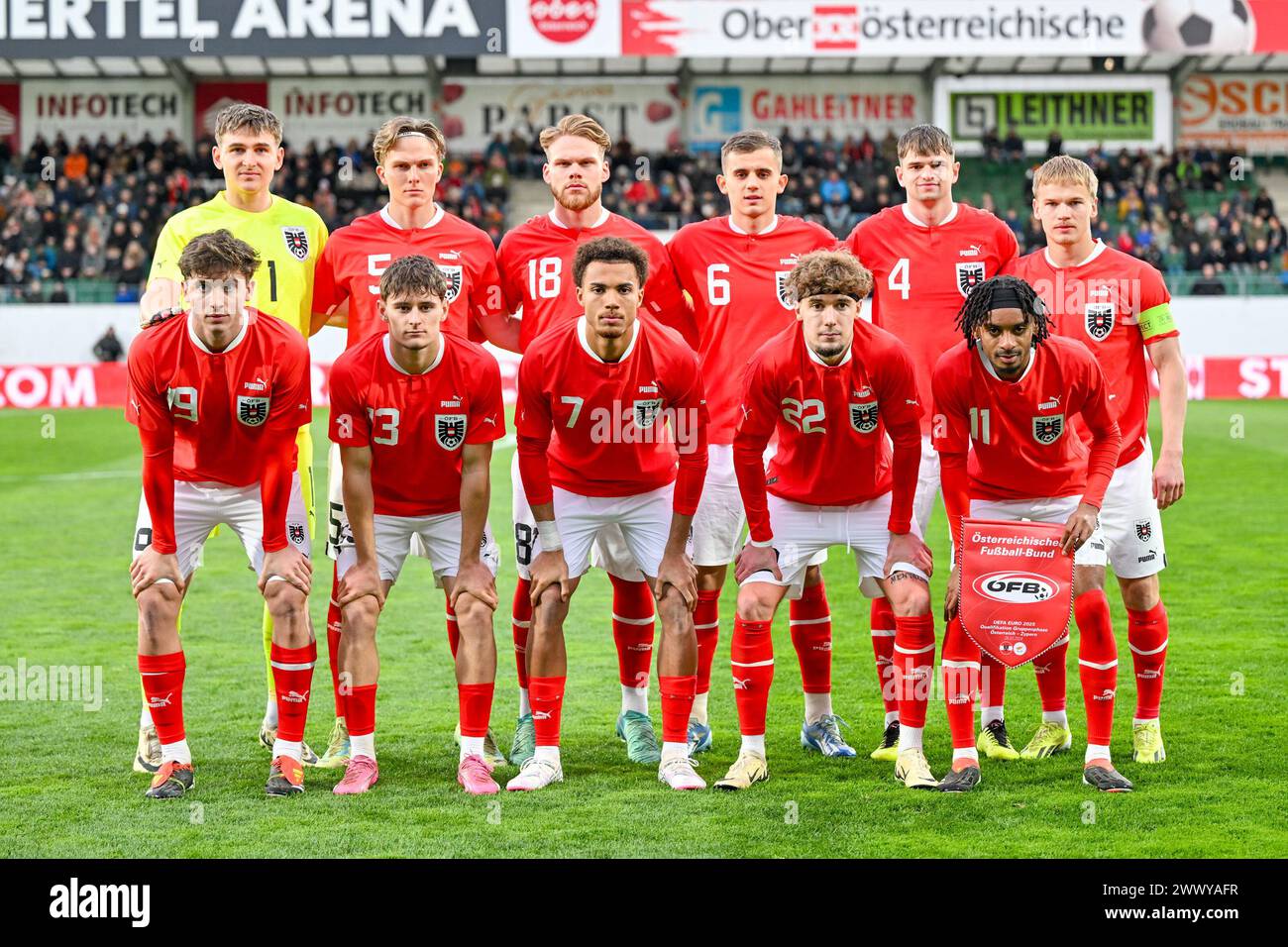 Innviertel Arena Ried, AUT, U21 EM-Qualifikation 2025 - Oesterreich vs Zypern, im Bild Team ...