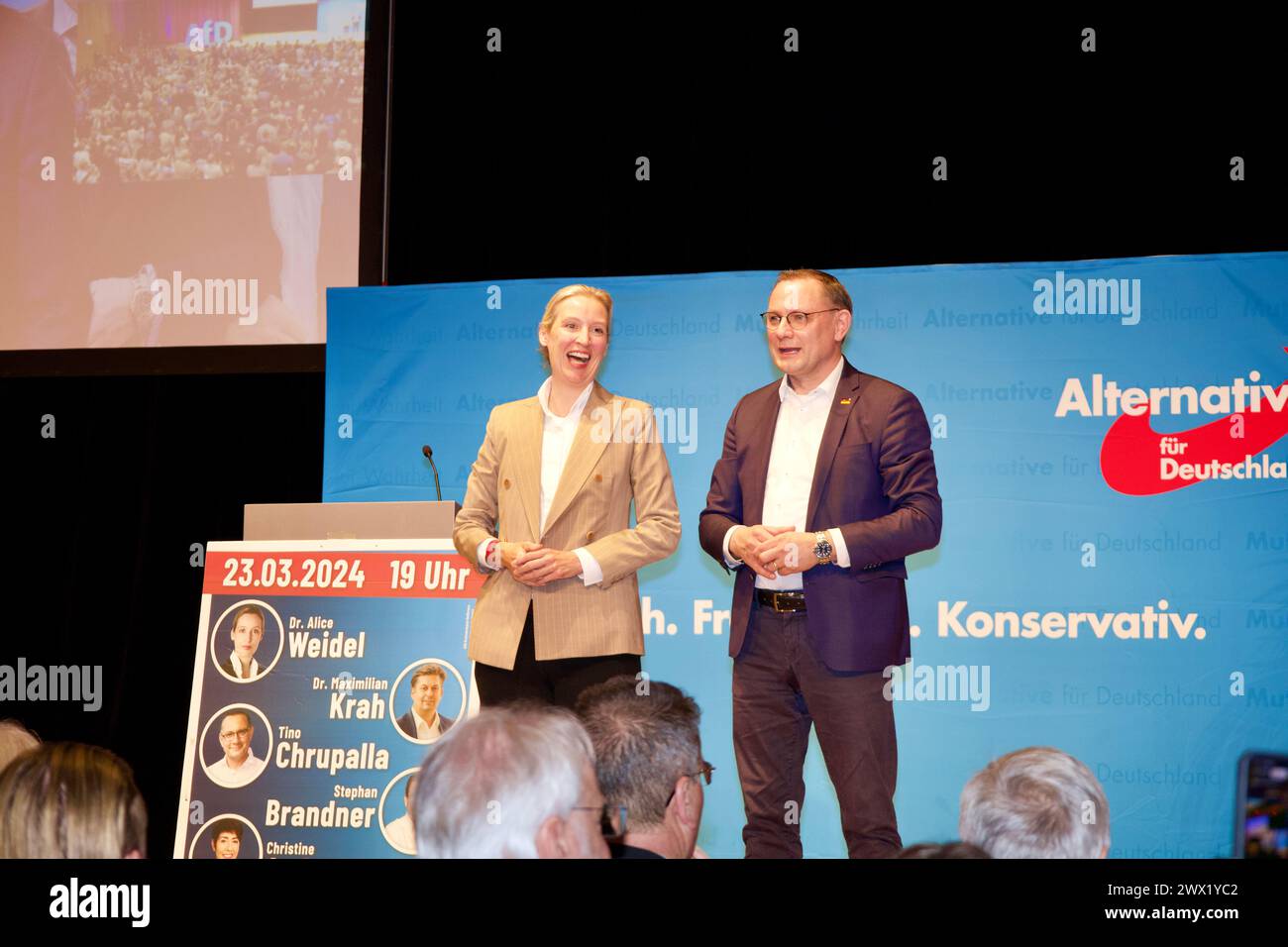 Harmonie Heilbronn Hall, Heilbronn, Deutschland, 23. März 2024. AFD ... Harmonie Heilbronn Hall, Heilbronn, Deutschland, 23. März 2024. AFD ...