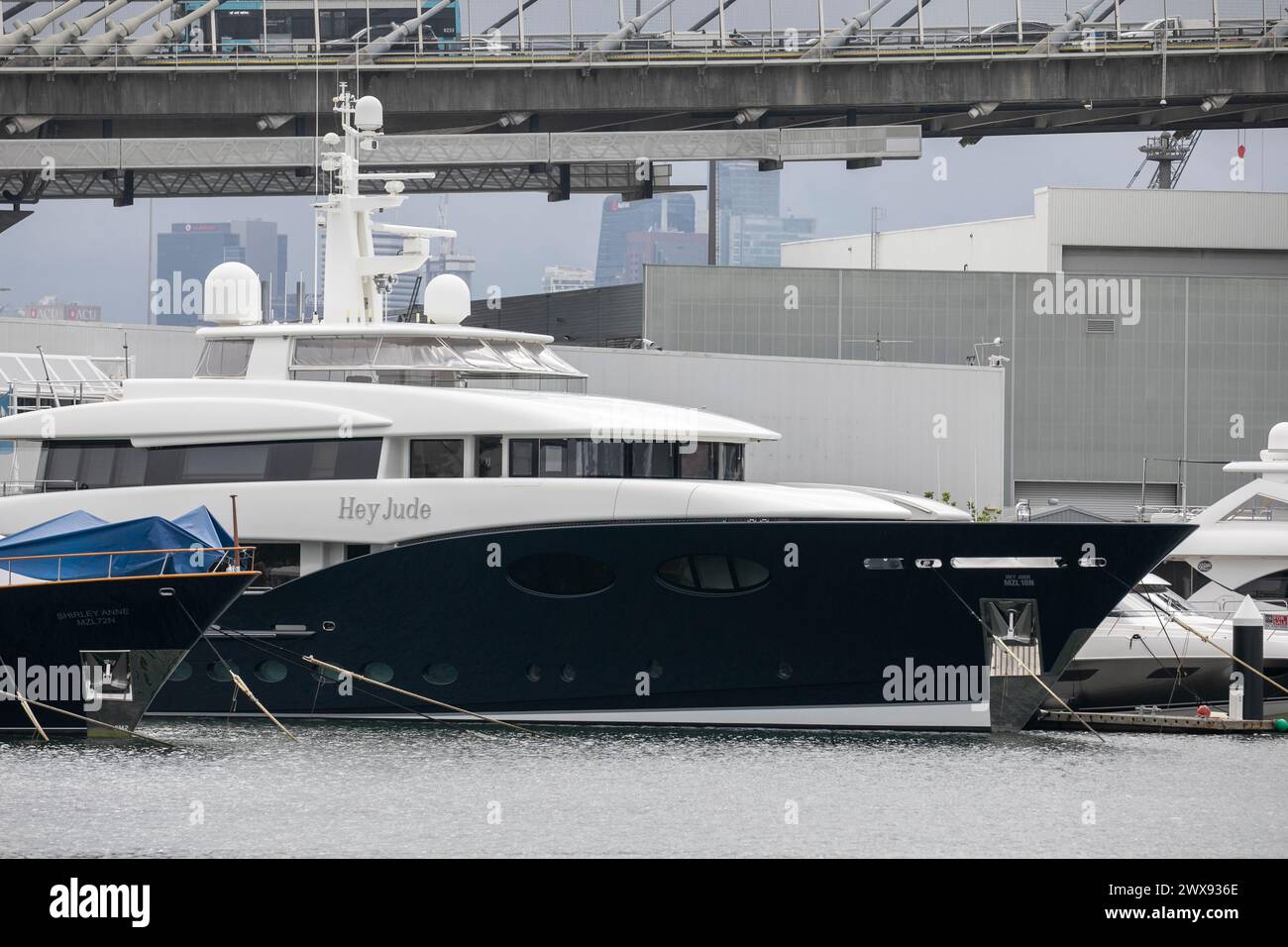 Aluminium-Superyacht, Hey Jude, gebaut von Alloy Yachts, die an der ...