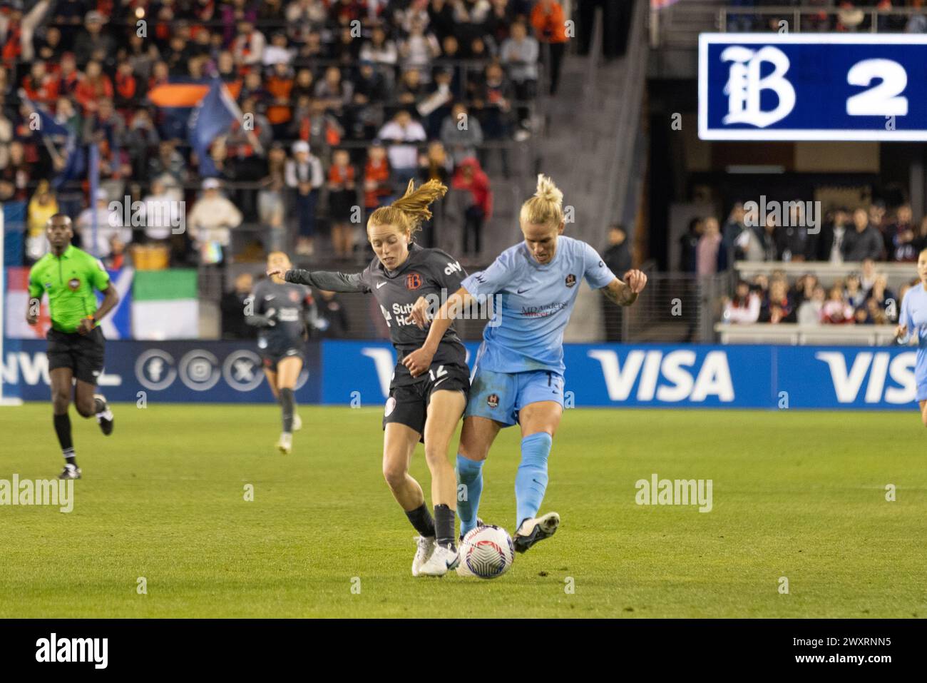 Tess Boade (12) von Bay FC kämpft in der 90. Minute bei einem NWSL ...