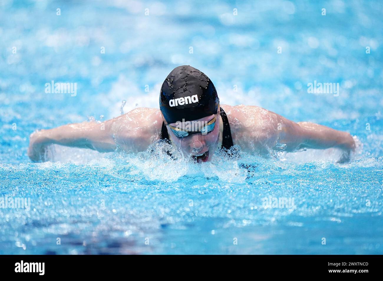 Laura Stephens in Aktion während des Women's 200m Butterfly am ersten ...