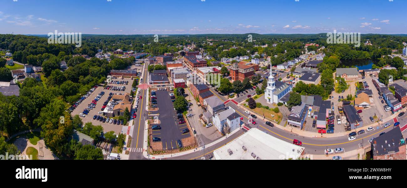 Das historische Stadtzentrum von Hudson aus der Vogelperspektive mit ...