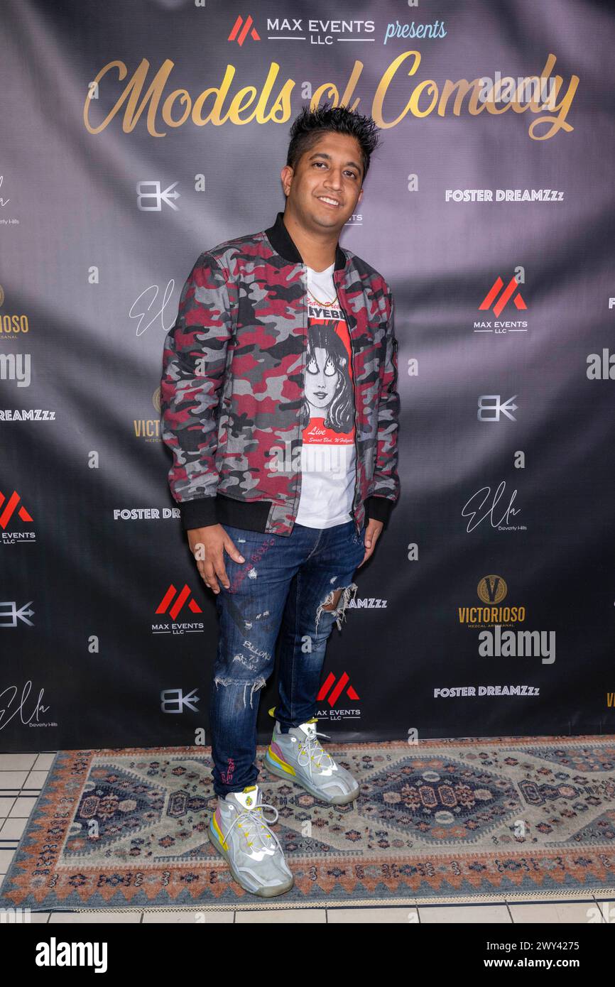 Beverly Hills, USA. April 2024. Comedian/Schauspieler Ashwin Jacob nimmt an Max Events Teil ...