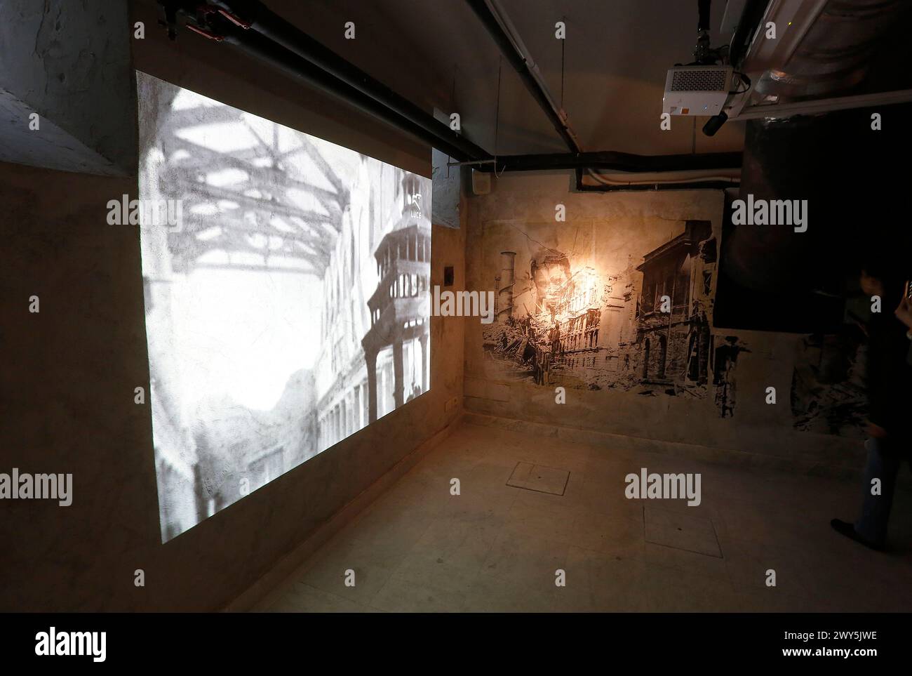 Rom, Italien. April 2024. Rom, Wiedereröffnung des Luftschutzbunker und ...