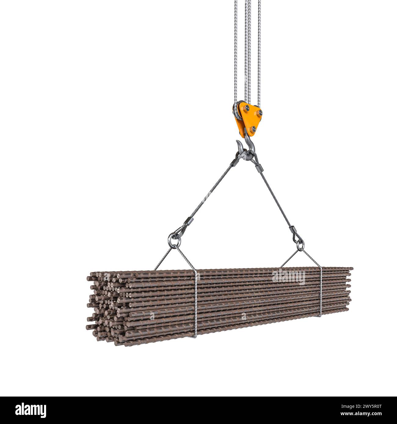 Crane lifts load Ausgeschnittene Stockfotos und -bilder - Alamy