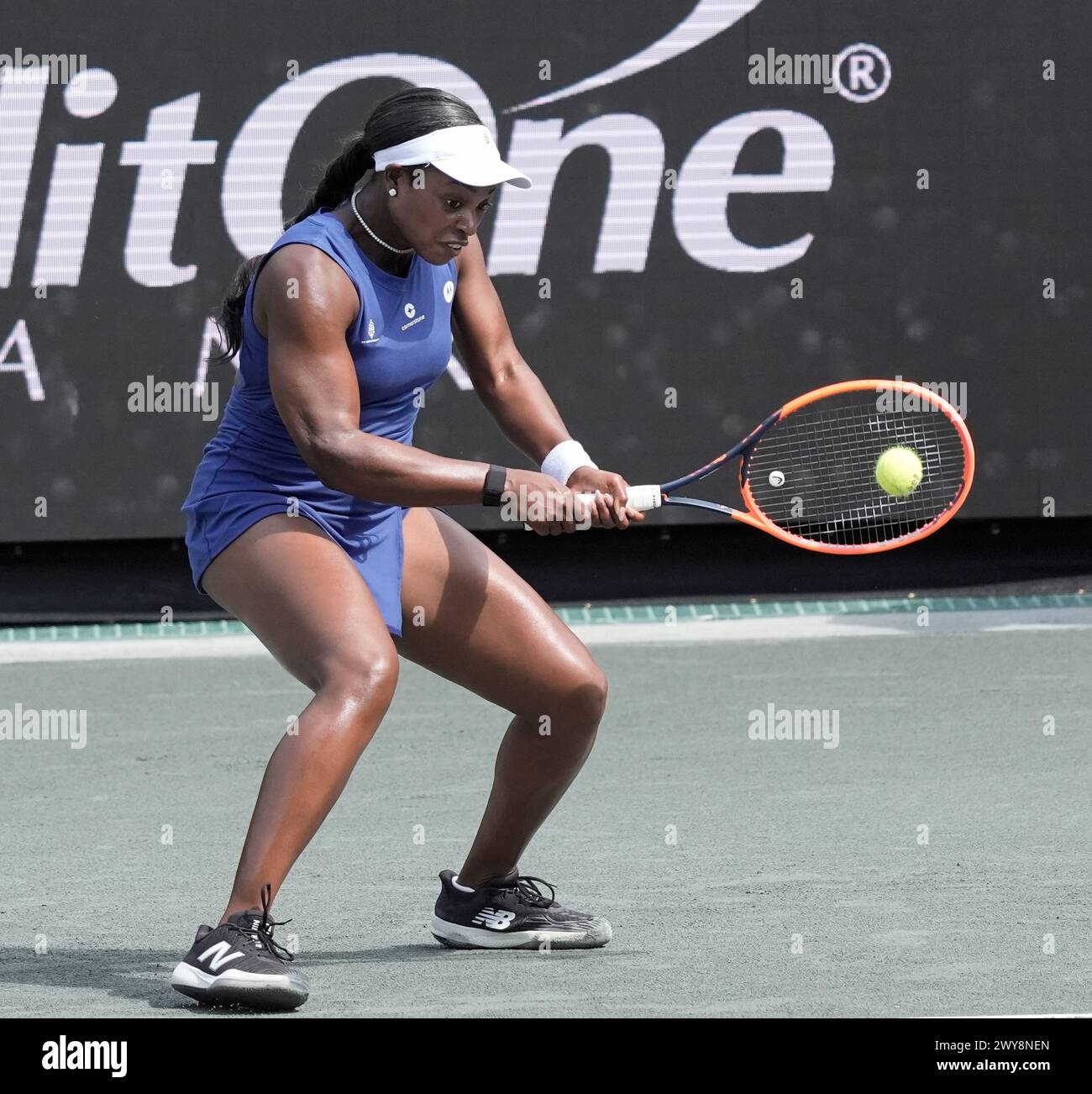 2. April 2024: Sloane Stephens (USA) besiegte Magdalena Frech (POL) bei ...