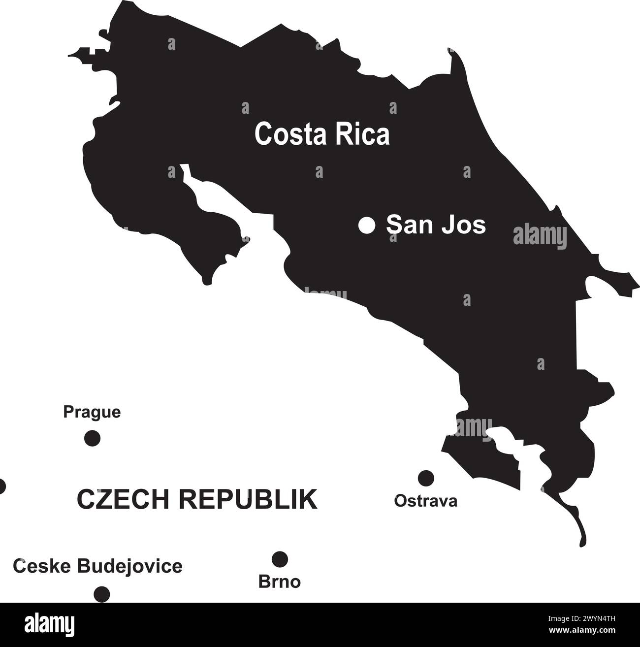Mapa de costa rica Stock-Vektorgrafiken kaufen - Alamy