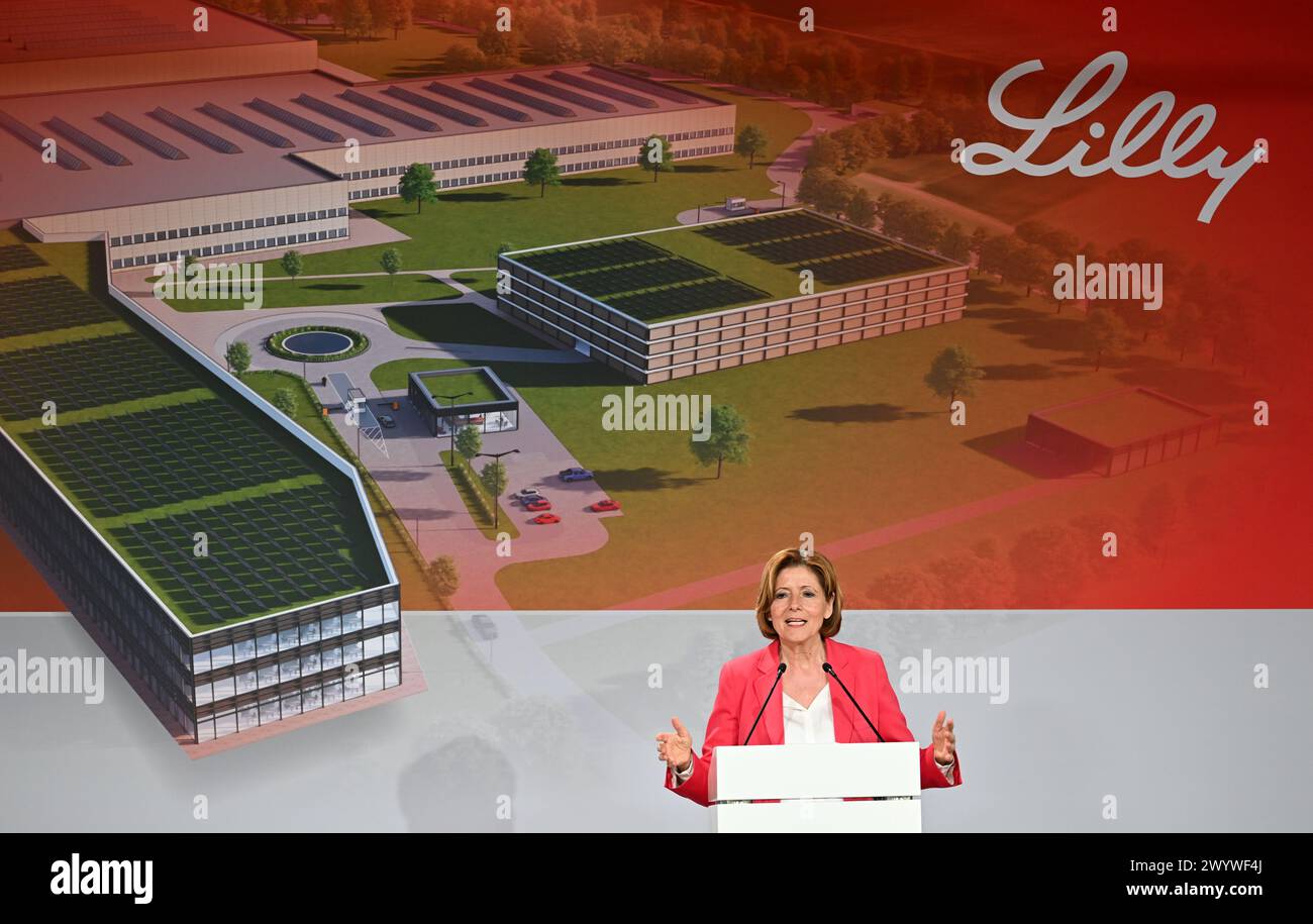 Alzey, Deutschland. April 2024. Malu Dreyer (SPD), Ministerpräsident ...