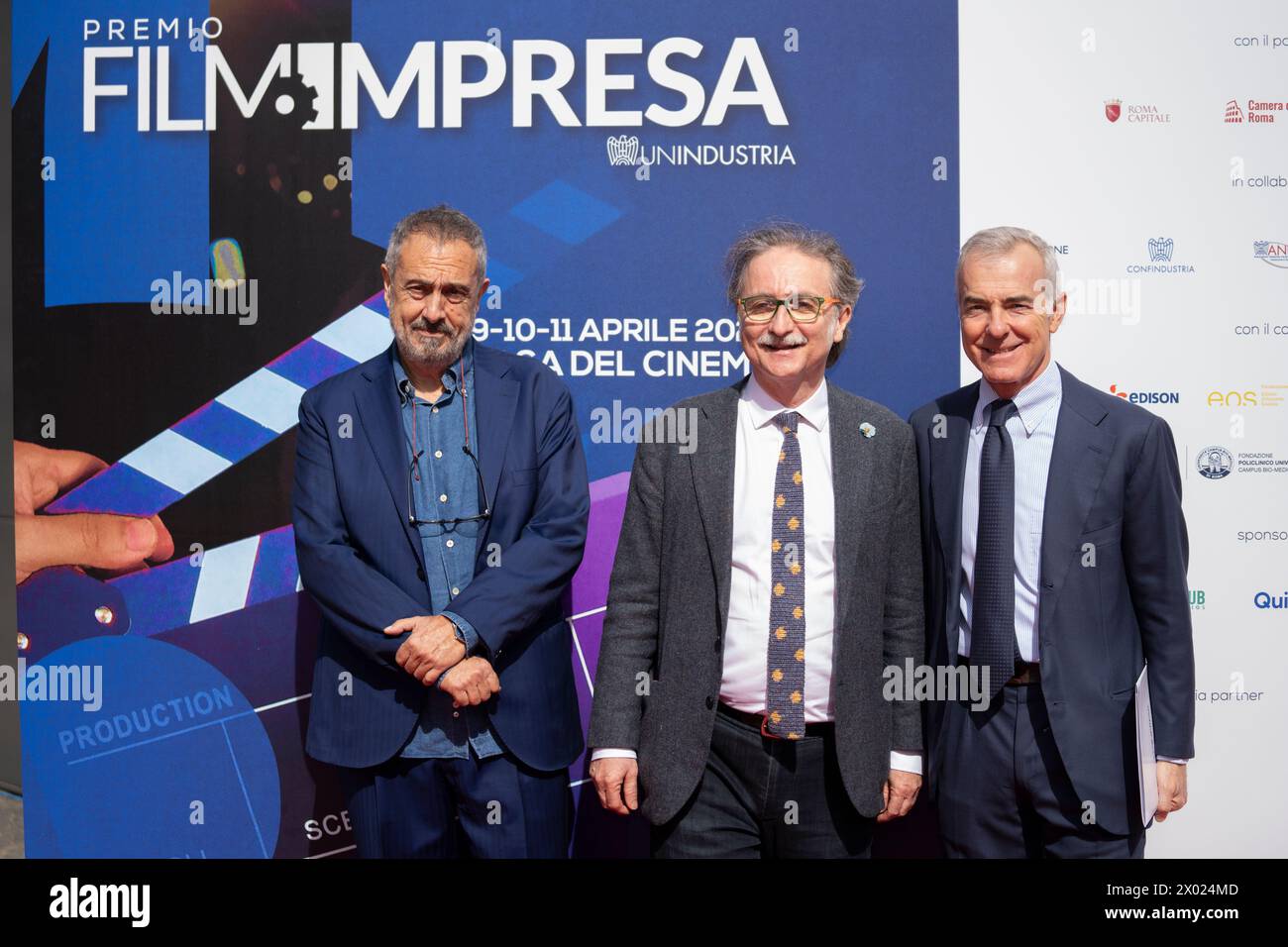 Rom, Italien, 9. April 2024 - Giampaolo Letta, Gianluca Farinelli und ...