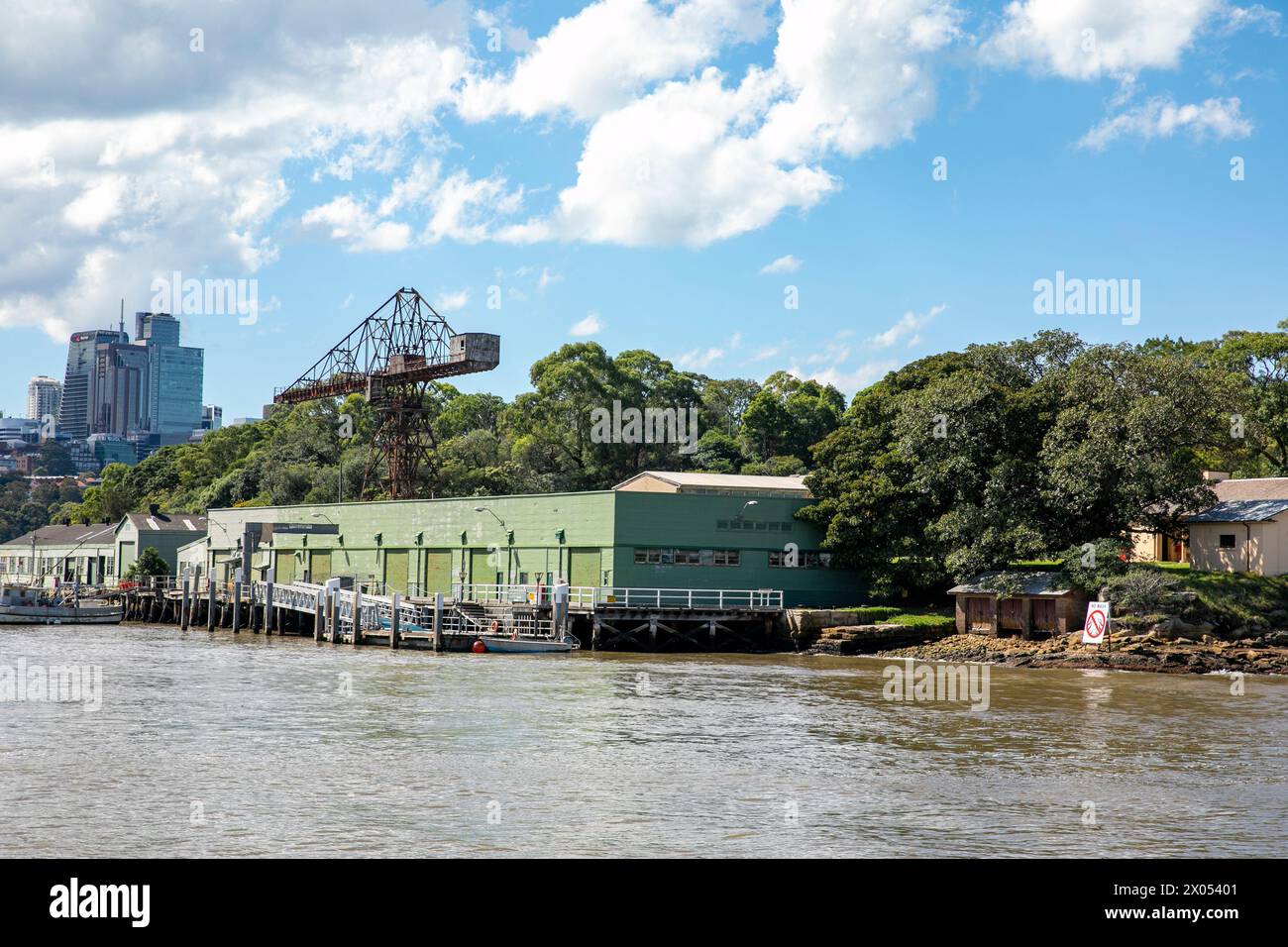 Goat Island im Hafen-Nationalpark von Sydney, mit ehemaligen ...