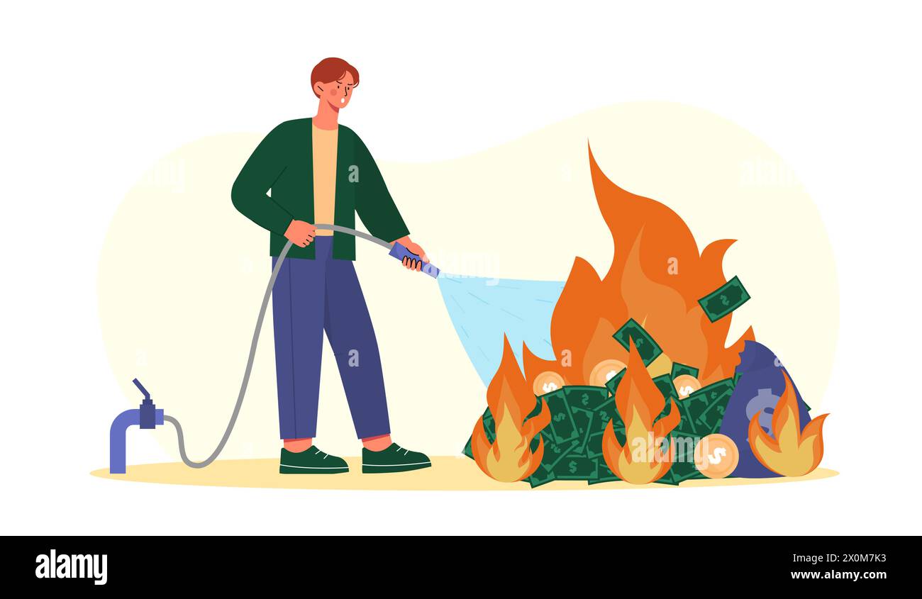 Geld verbrennen Stock-Vektorgrafiken kaufen - Alamy