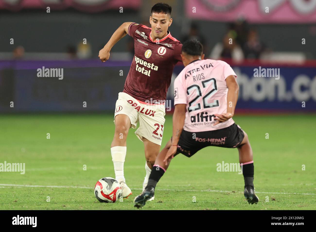 Lima, Peru. April 2024. Jorge Murrugarra von Universitario de Deportes ...
