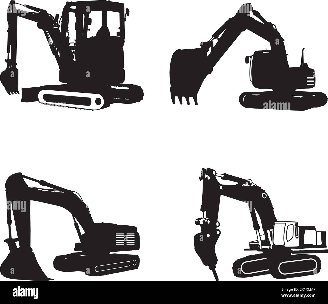 Bagger schaufel symbol Schwarzweiß-Stockfotos und -bilder - Alamy