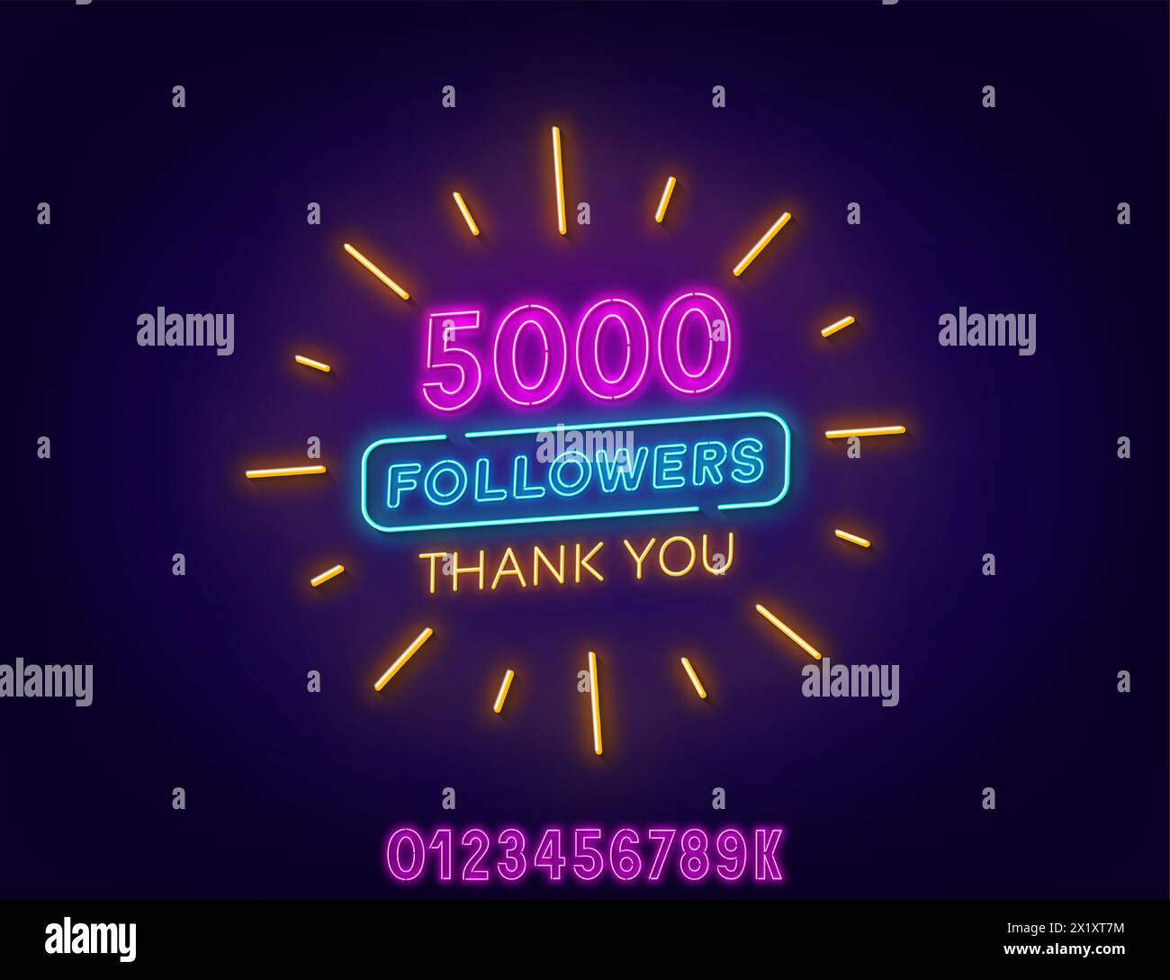 Danke follower tausend follower Stock-Vektorgrafiken kaufen - Alamy