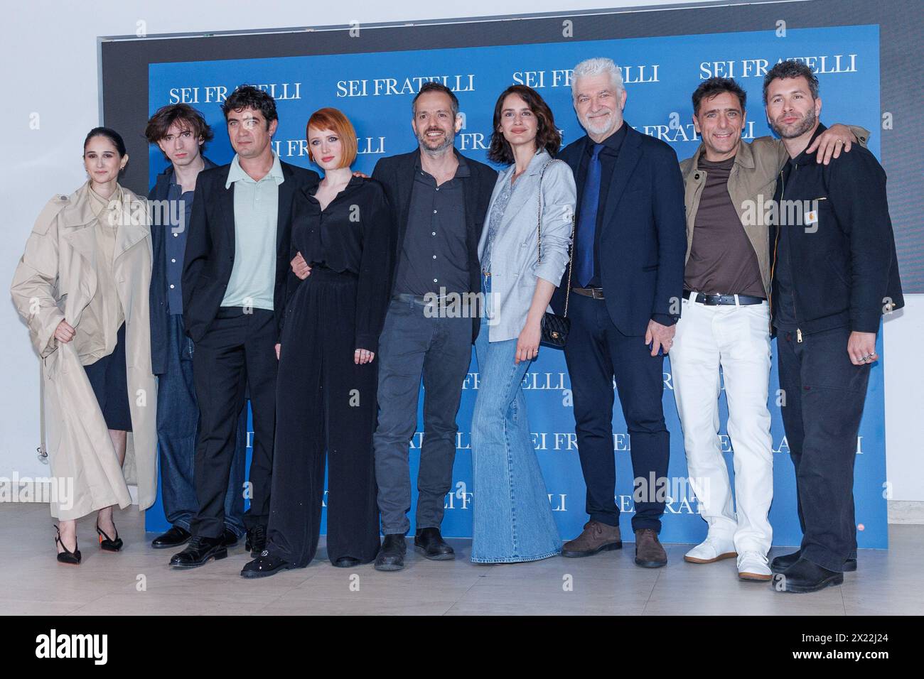 Rom, Italien. April 2024. Linda Caridi, Mati Galey, Riccardo Scamarcio ...