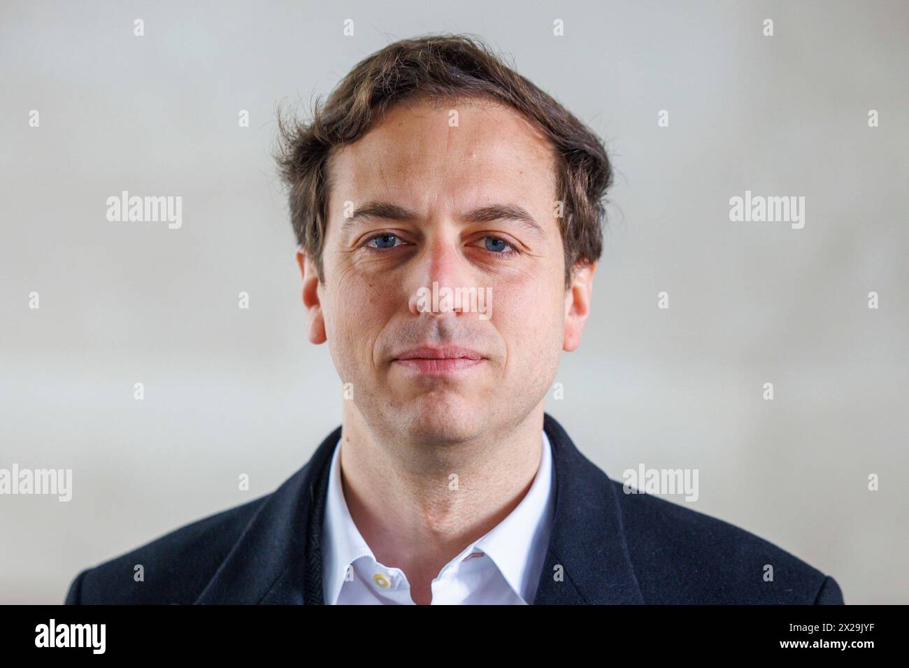 London, Großbritannien. April 2024. Gideon Falter kommt bei der BBC zu ...