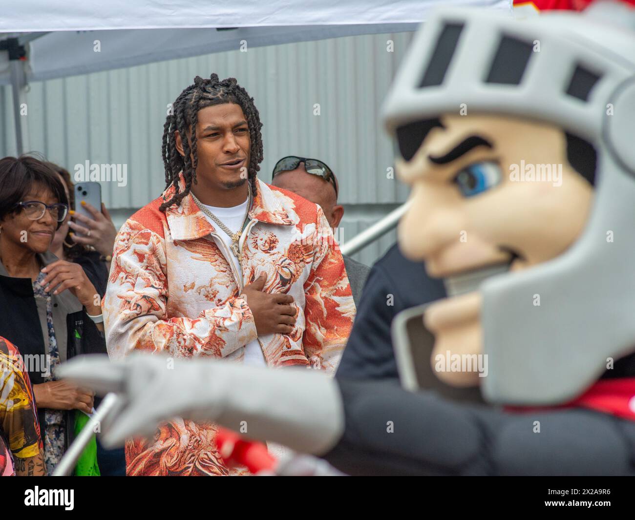 Vineland, Usa. April 2024. Isiah Pacheco, Sieger des Super Bowl der ...