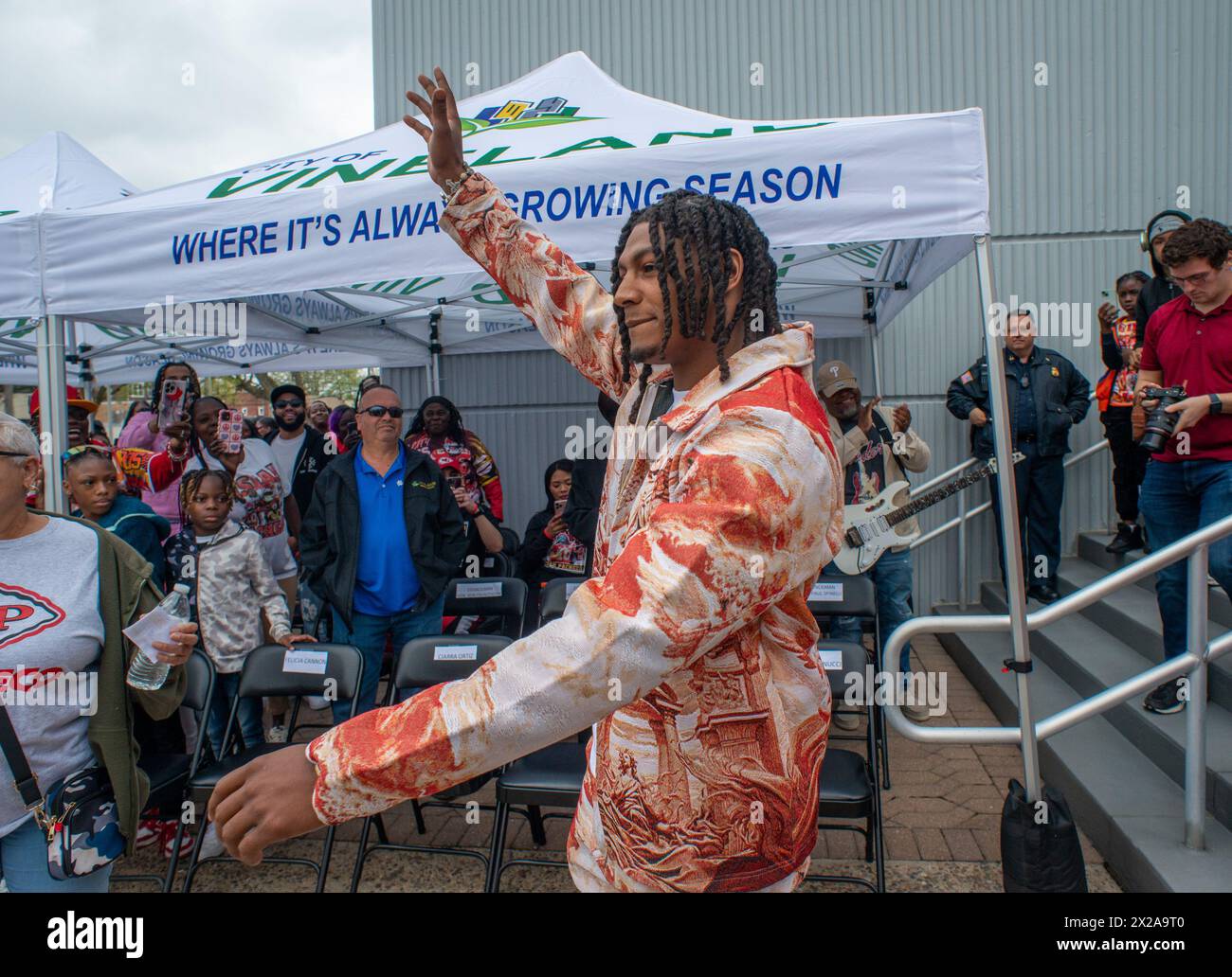 Vineland, Usa. April 2024. Isiah Pacheco, Sieger des Super Bowl der ...
