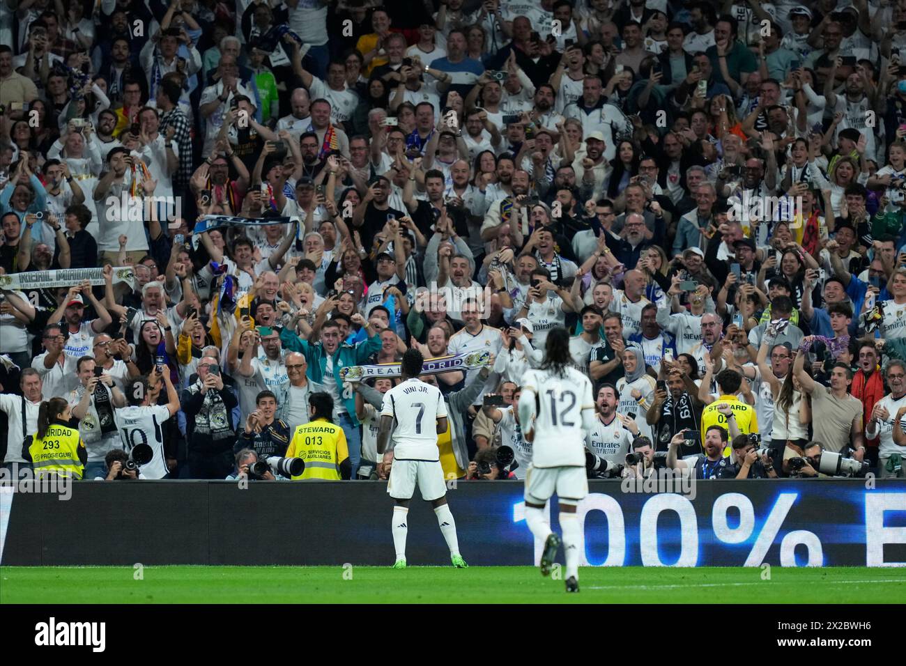 Vinicius Jr von Real Madrid feiert das Tor beim Spiel der La Liga zwischen Real Madrid und dem ...