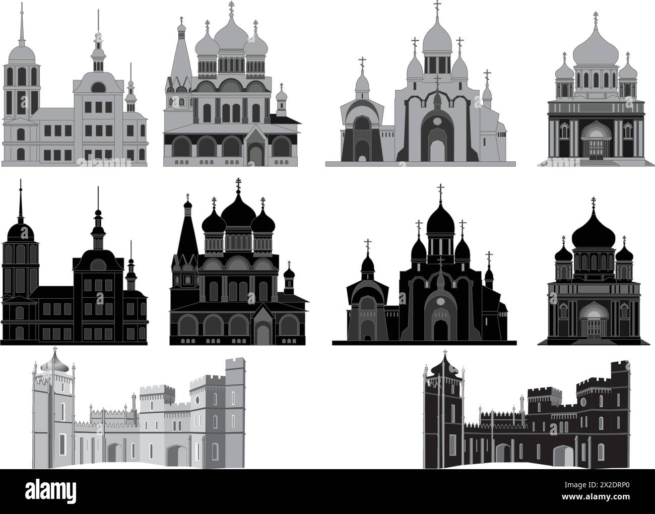 Edificio religioso medieval Stock-Vektorgrafiken kaufen - Alamy