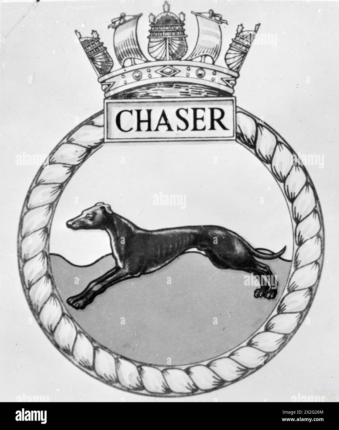 DAS SCHIFFSAUSZEICHEN DES FLUGZEUGTRÄGERS HMS CHASER. MÄRZ 1944. - Das ...