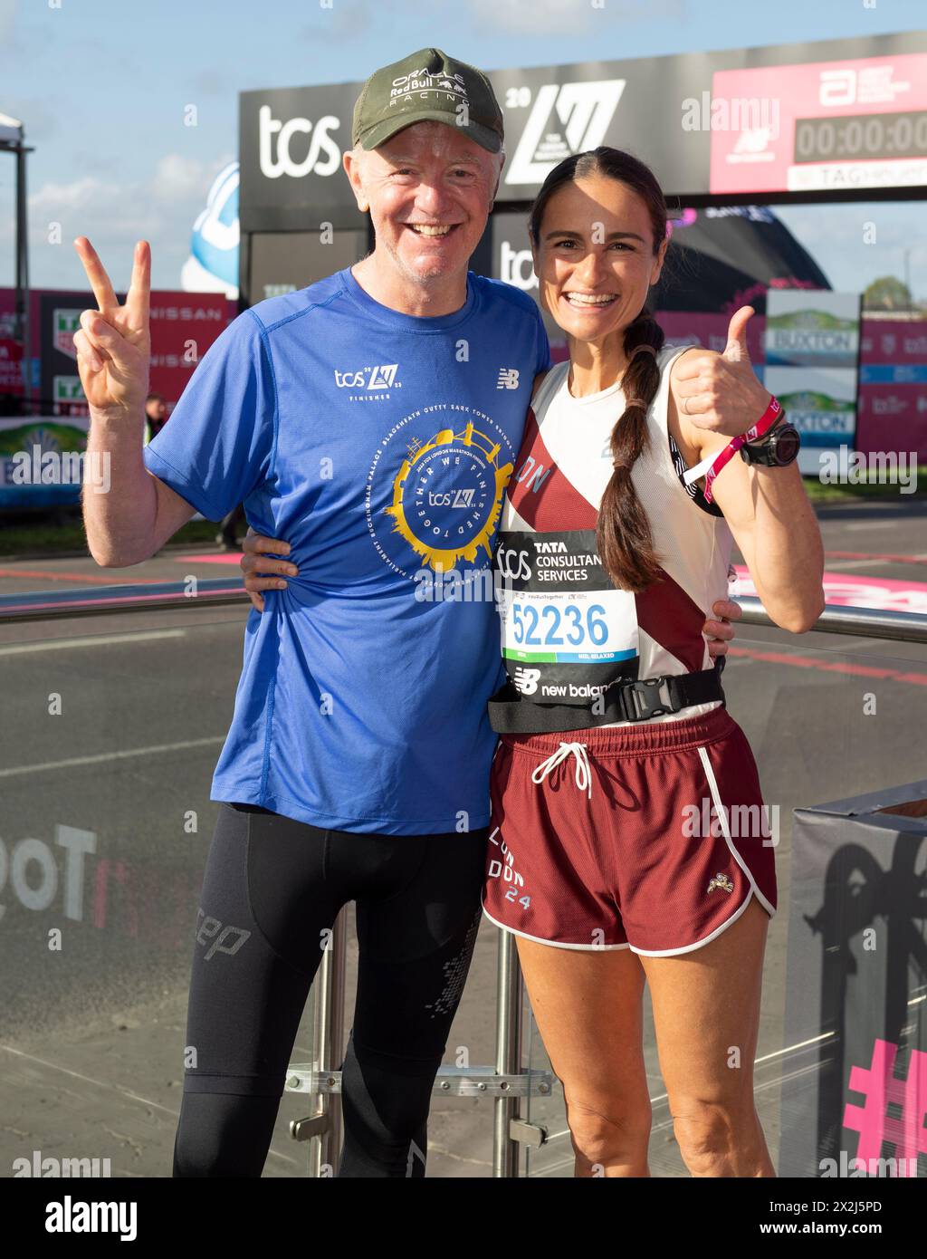 Chris & Natasha Evans fotografierte vor dem Start des TCS London ...