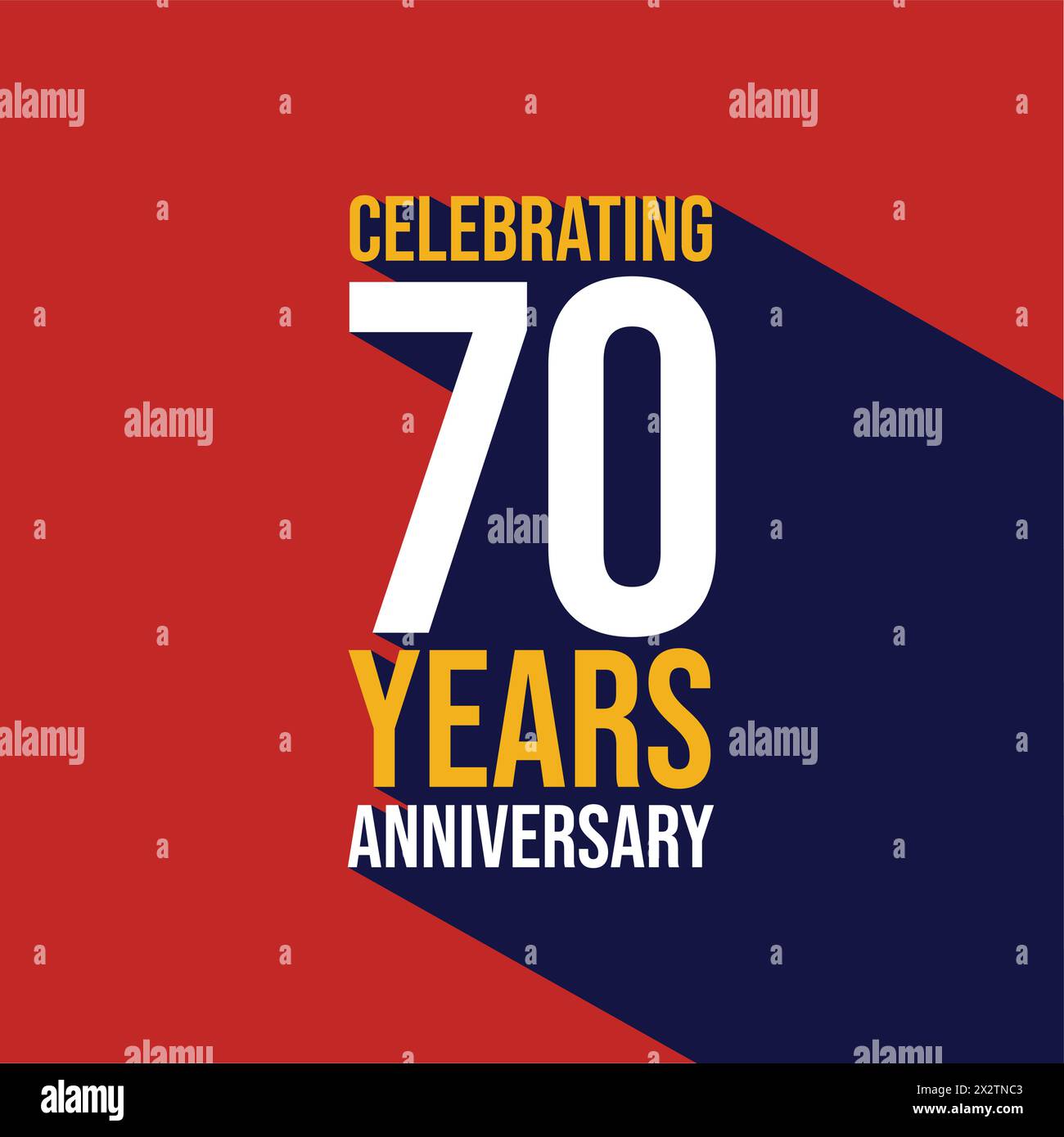 Das Design der Vorlage zum 70-jährigen Jubiläum mit einem langen ...