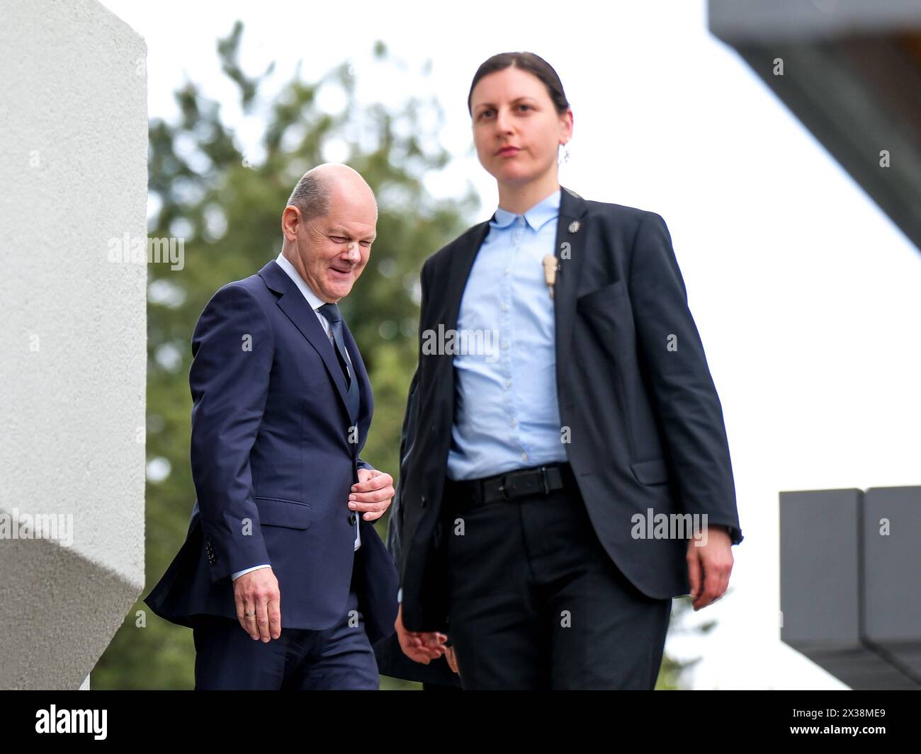 Wiesbaden Bundeskanzler Olaf Scholz besucht das Bundeskriminalamt BKA, Wiesbaden, 25.04.2024 ...