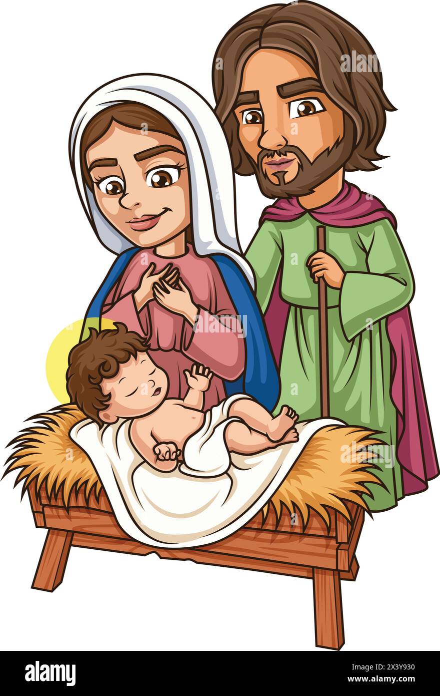 Joseph infant jesus at birth Stock-Vektorgrafiken kaufen - Alamy