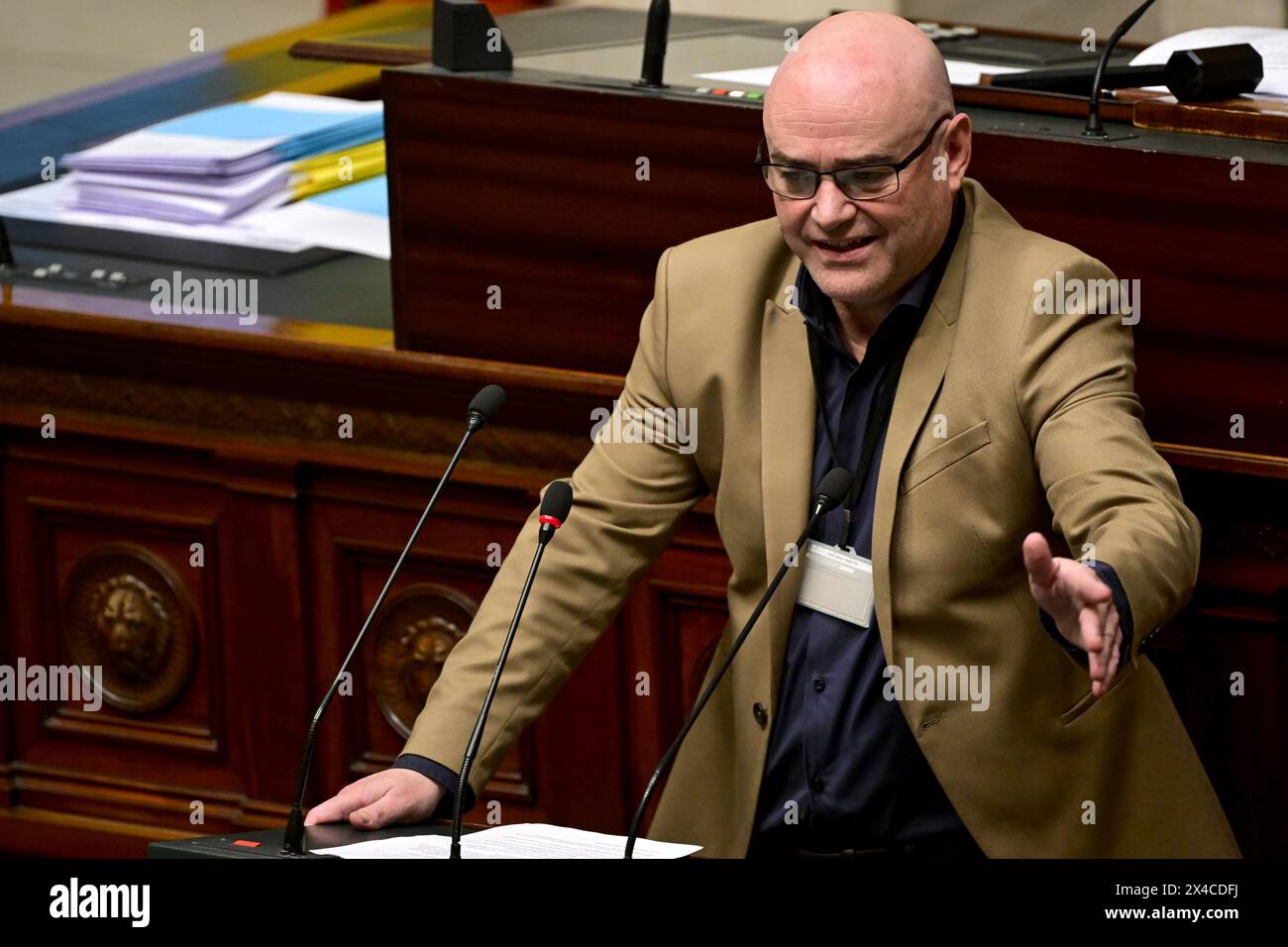 Kurt Ravyts von Vlaams Belang, dargestellt während einer Plenarsitzung der Kammer im ...