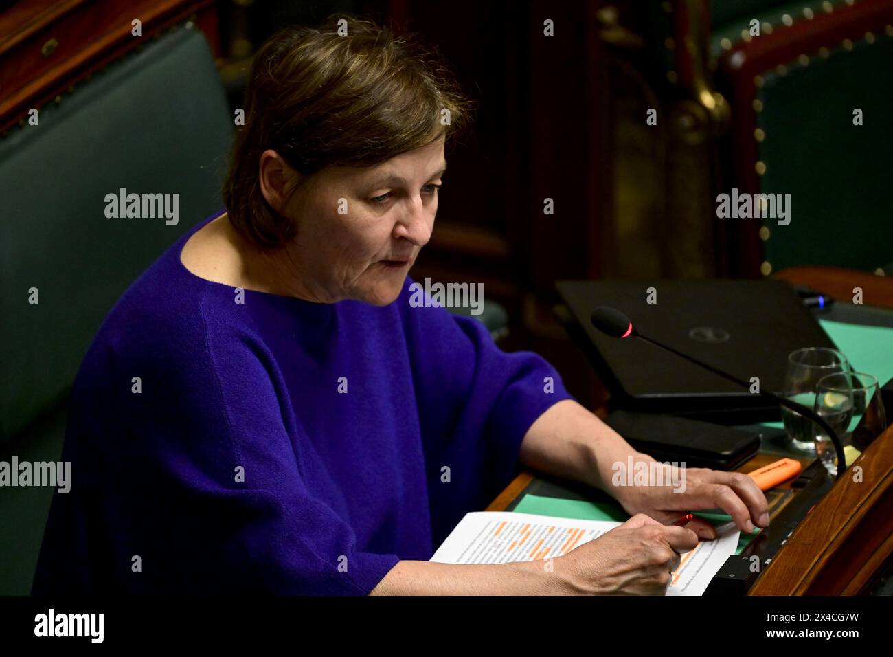 Brüssel, Belgien Mai 2024. Marijke Dillen von Vlaams Belang Plenartagung der Kammer im ...