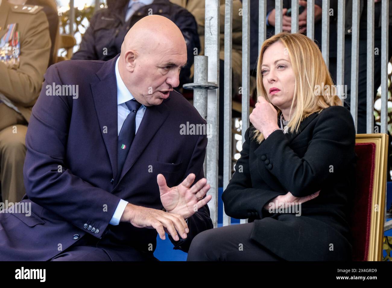 Roma, Italien. Mai 2024. IL Ministro della Difesa Guido Crosetto, il Presidente del Consiglio ...