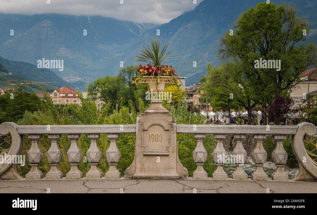 Meran, Provinz Bozen, Südtirol, historisches Zentrum der schönen Stadt ...