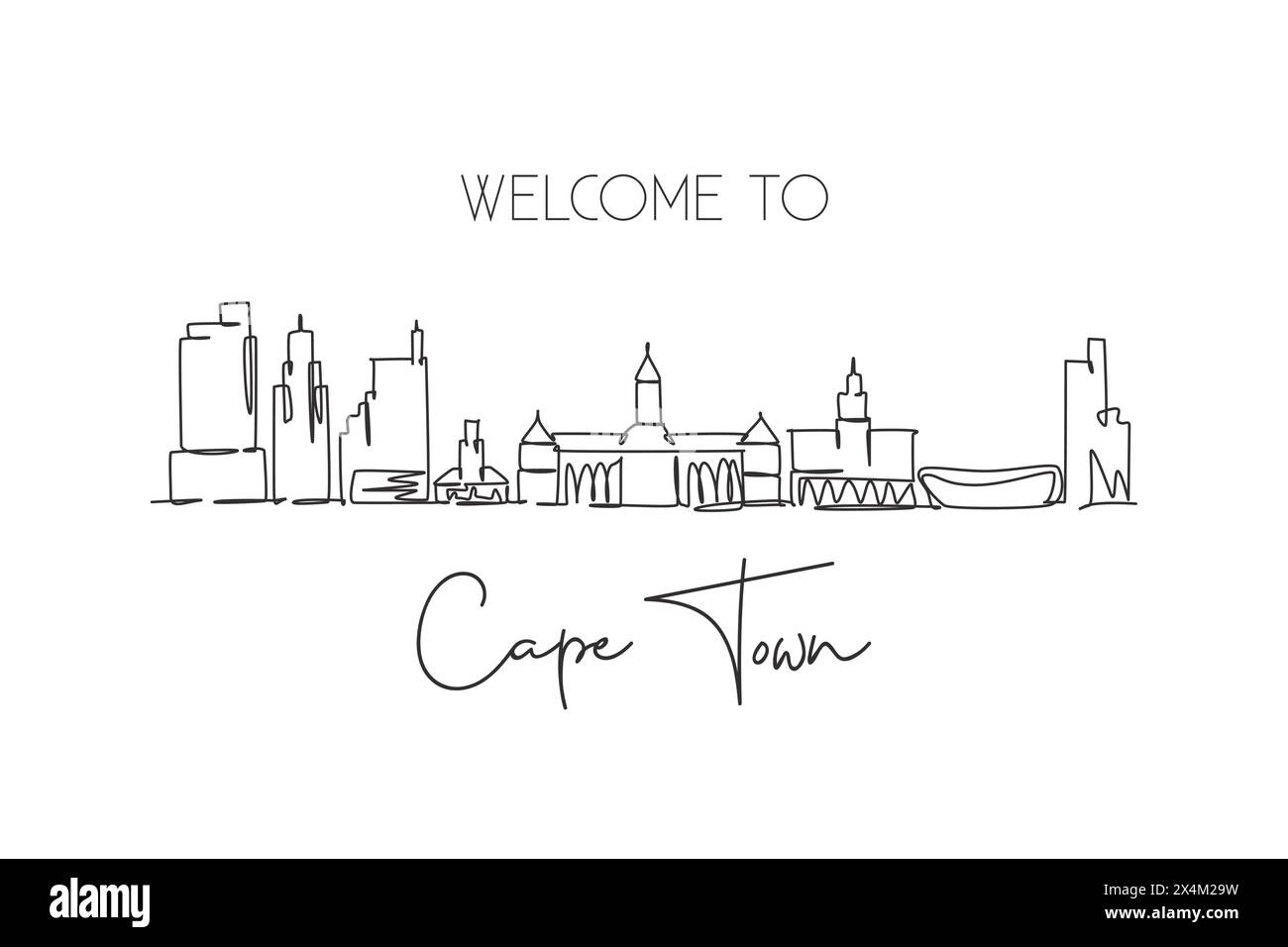 Kapstadt skyline illustration Stock-Vektorgrafiken kaufen - Alamy