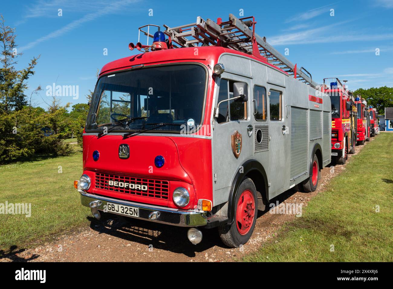1974 Bedford TK Feuerwehrauto, Feuerwehrgerät bei der Enthüllung und ...