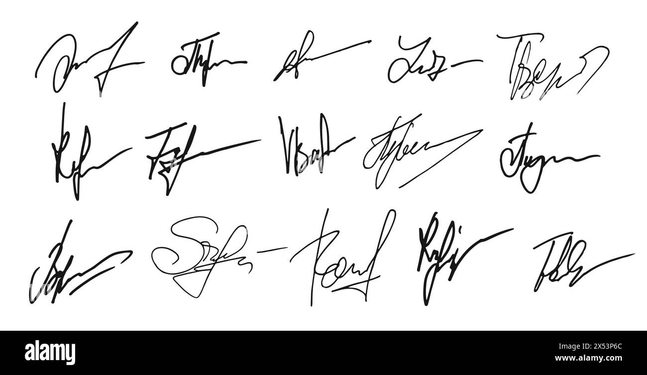 Autogramm oder Signature Pack. Vereinbarung oder Zertifikat Papier Hand ...