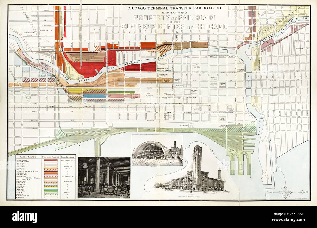 Vintage America Map: Eigentum der Railroad and Business Center of ...