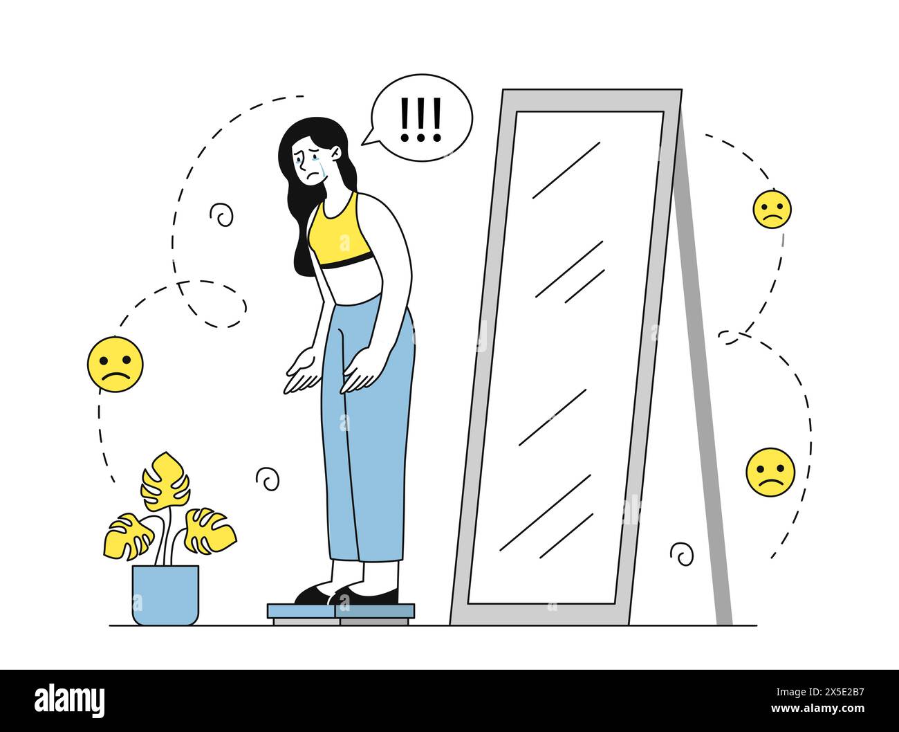 Anorexia mirror girl Stock-Vektorgrafiken kaufen - Alamy