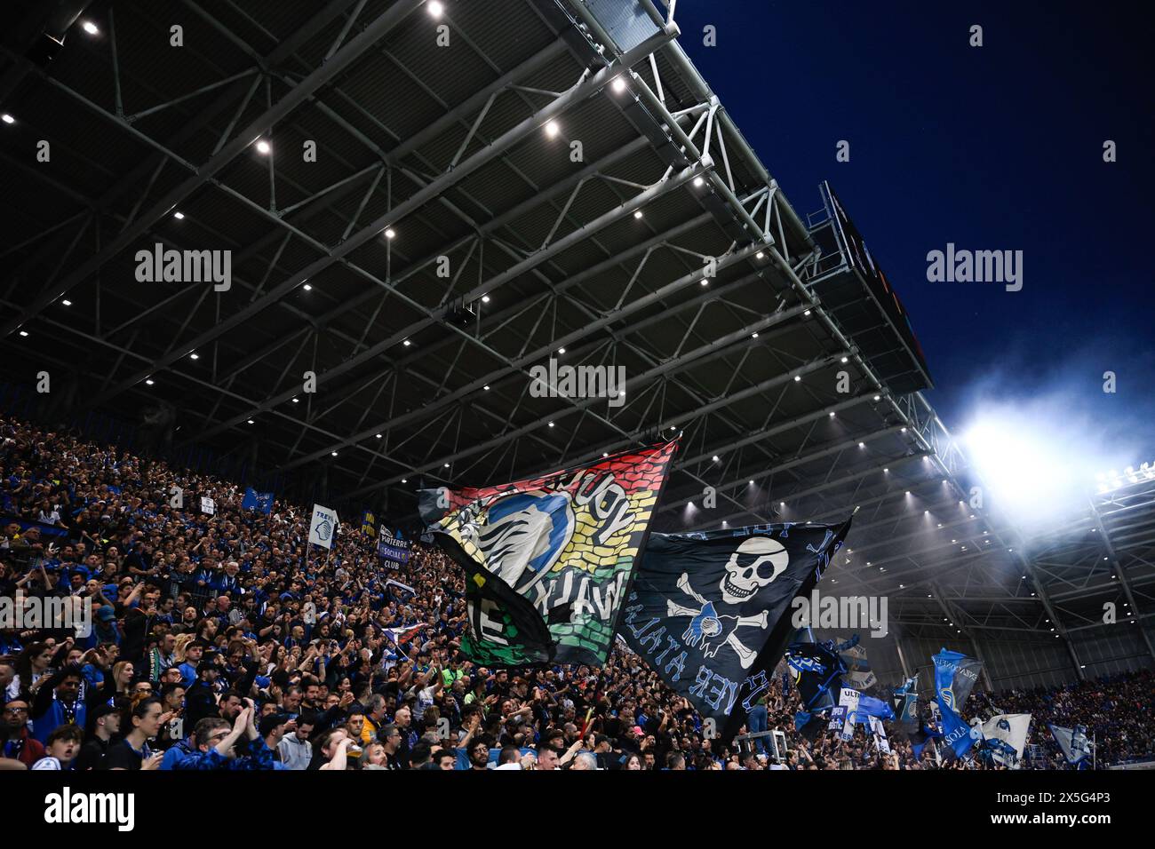 Atalanta BC Fans beim Halbfinalspiel der UEFA Europa League am 9. Mai ...