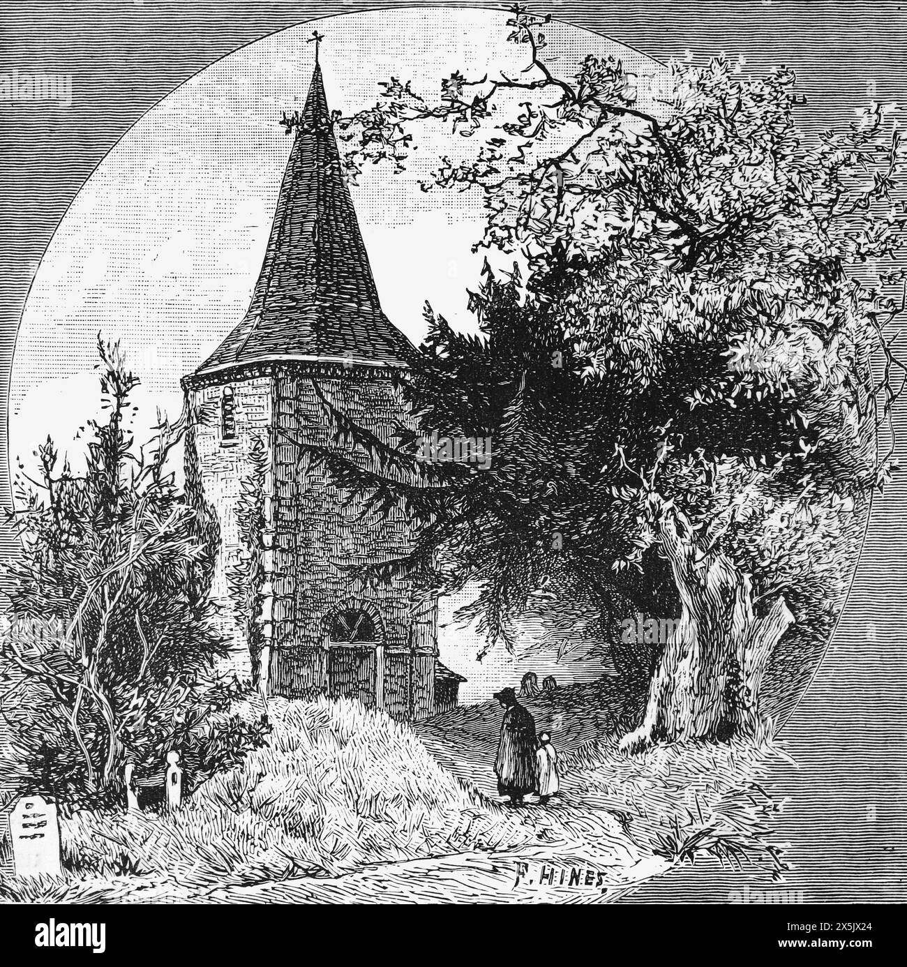 Die Pfarrkirche St. Nicholas, Brockenhurst, Hampshire. Angeblich die ...