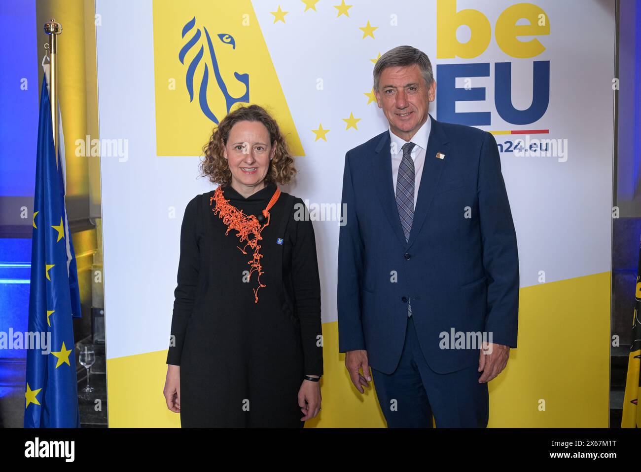 Antwerpen, Belgien. Mai 2024. Die kroatische Kulturministerin Nina Obuljen-Korzinek und der ...