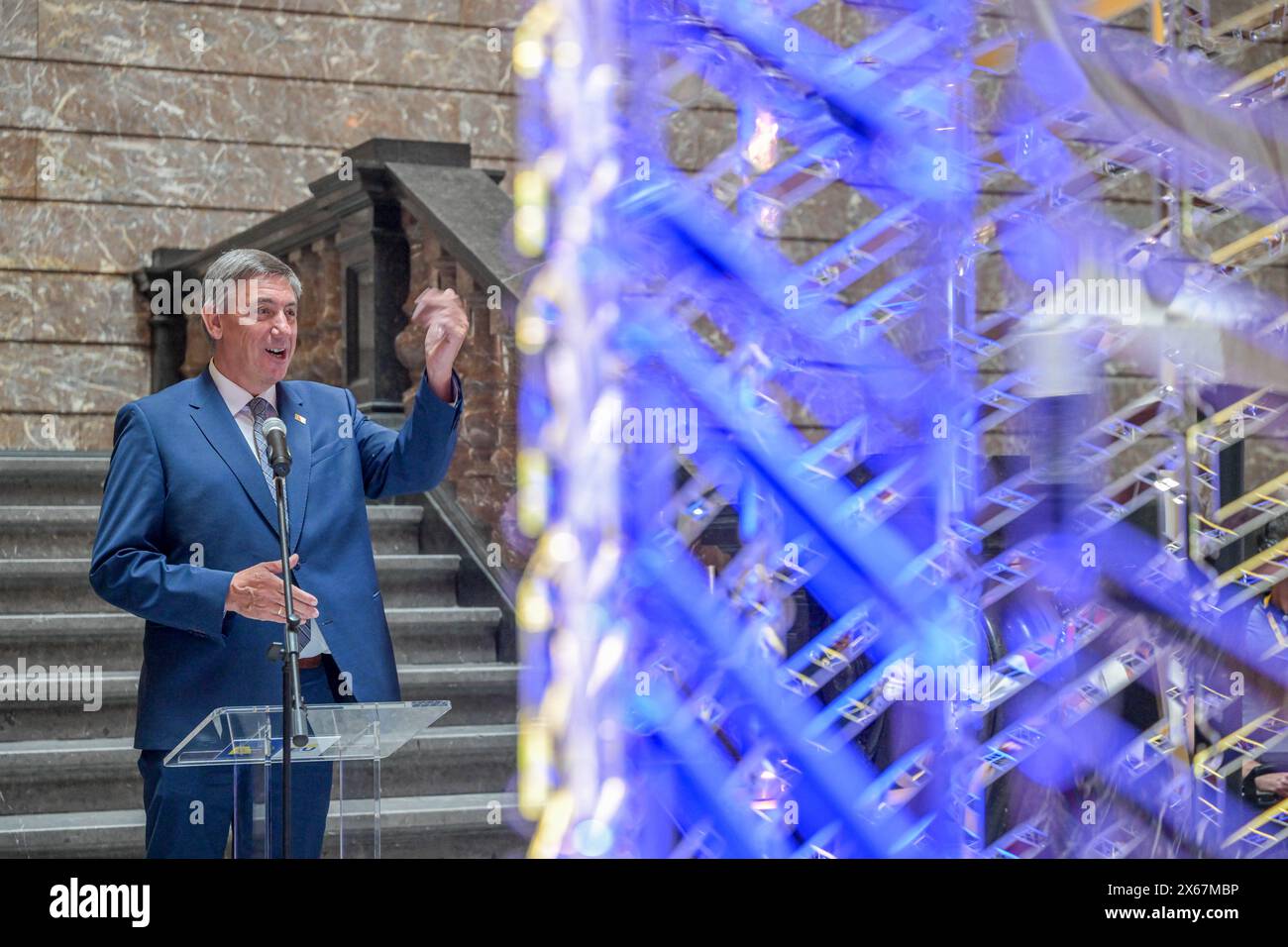 Antwerpen, Belgien. Mai 2024. Der flämische Ministerpräsident Jan Jambon wird am Montag, den 13 ...