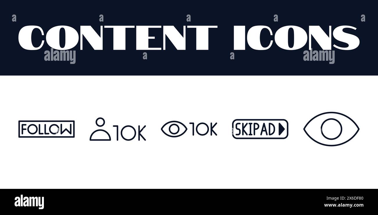 Content Creator-Symbole Festgelegt. Influencer Symbol Illustration ...