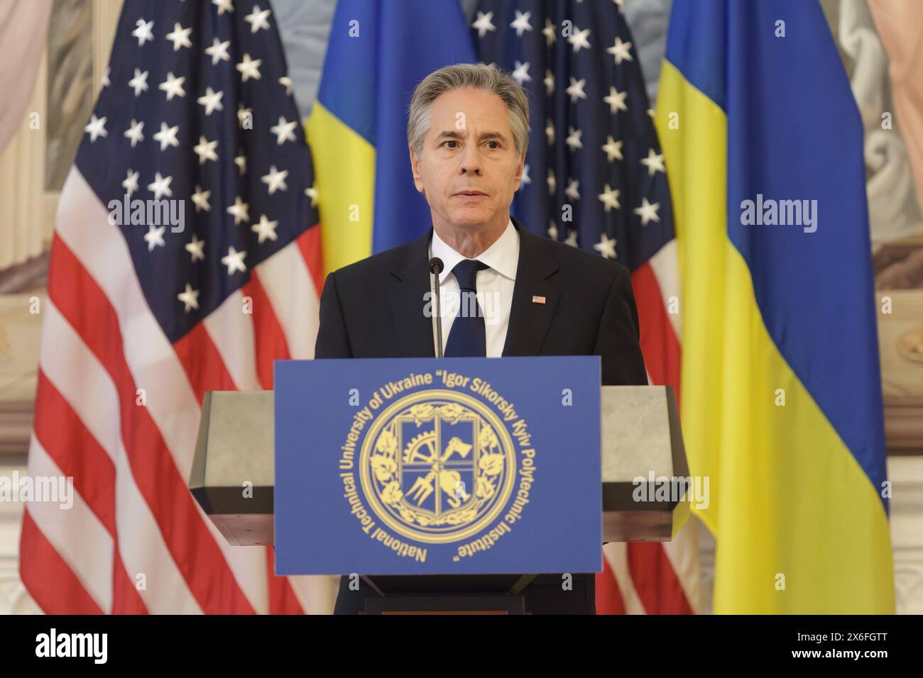 Nicht exklusiv: KIEW, UKRAINE - 14. MAI 2024 - US-Außenminister Antony ...