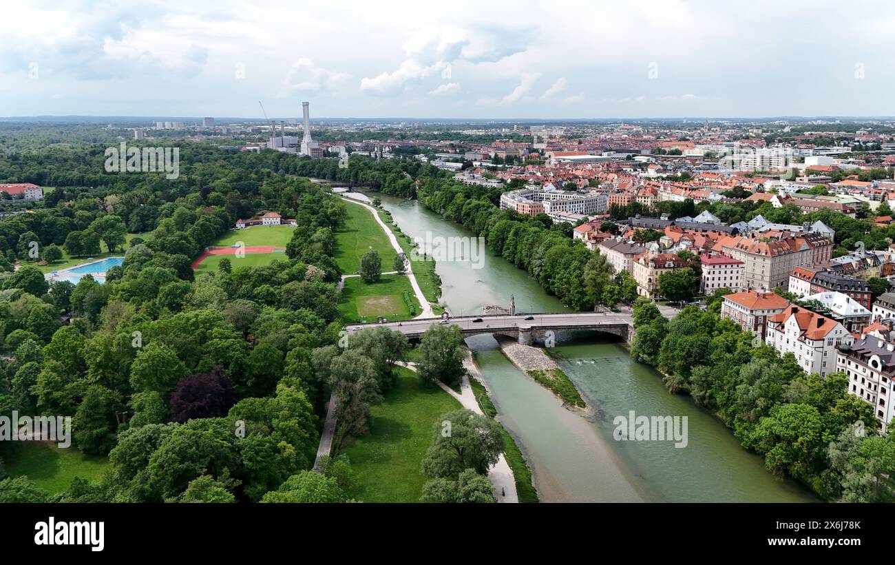 München, Bayern, Deutschland 15. Mai 2024: Hier der Blick auf die ...