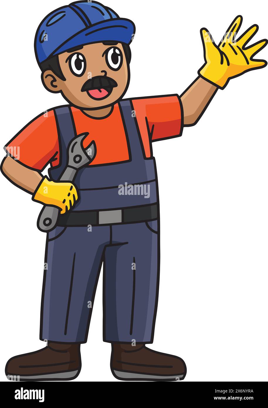 Construction Worker Cartoon Colored Clipart Stock-Vektorgrafik - Alamy
