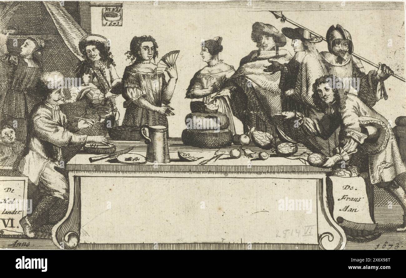 Der Franzose und der Hollandois, 1673, französischer Hollandois, der ...