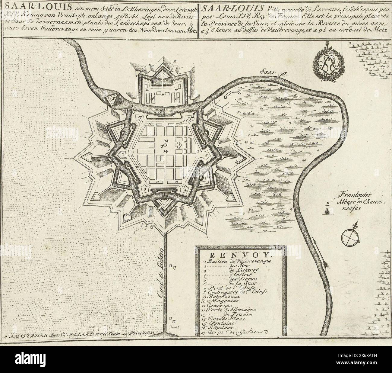 Karte von Saarlouis, ca. 1701-1713, Saar-Louis eine neue Stadt in ...